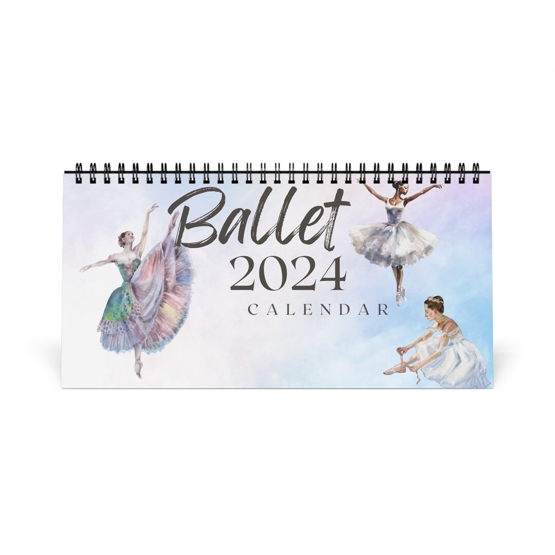 2024 Ballerina Desk Monthly Calendar, Calendar Featuring Watercolor ...