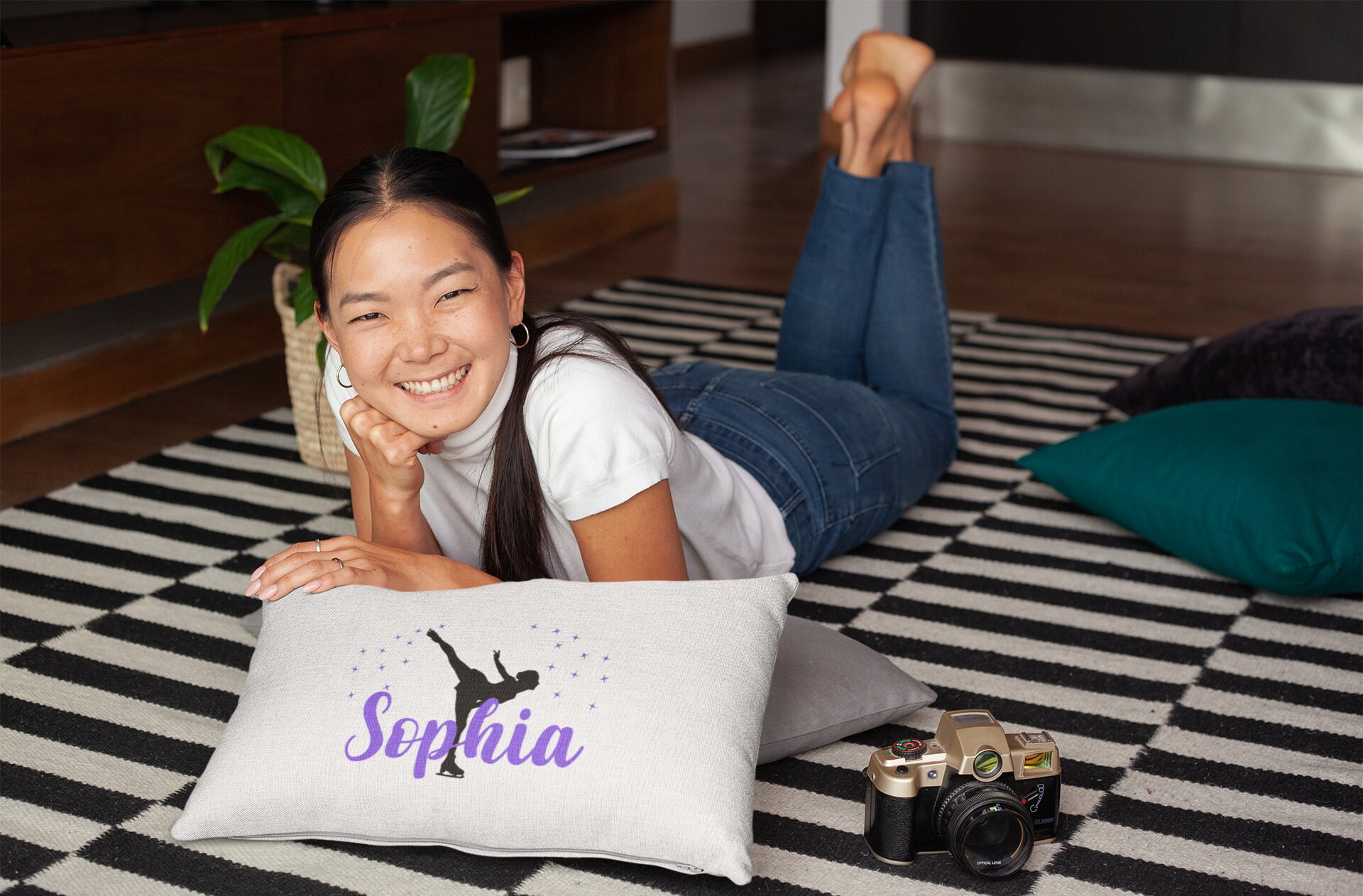 Personalized Figure Skater Pillow, Custom Skating Pillow, Ice Skating ...