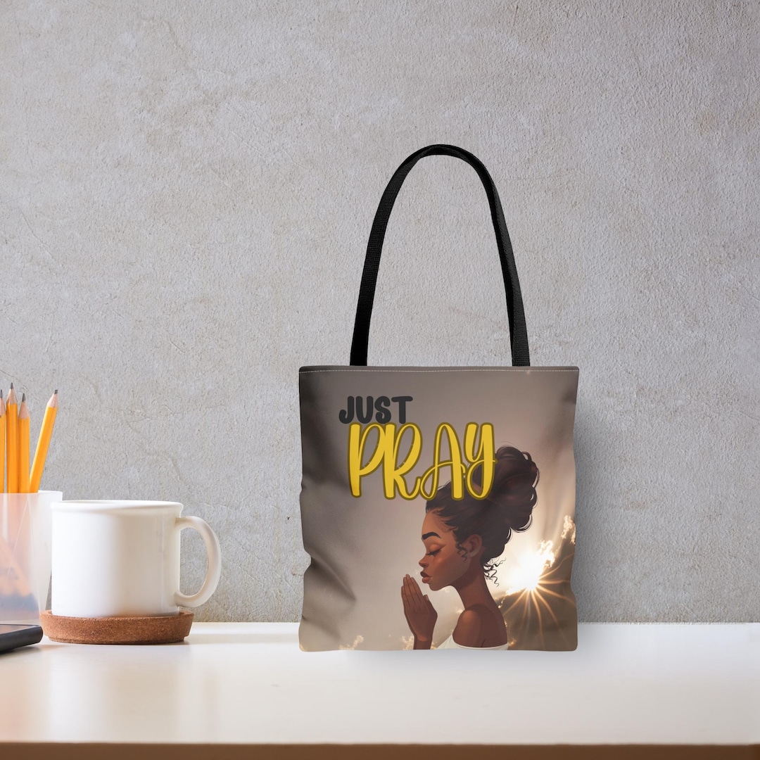 Black Woman in Prayer Tote Bag, Praying African American Bag, Gift for ...