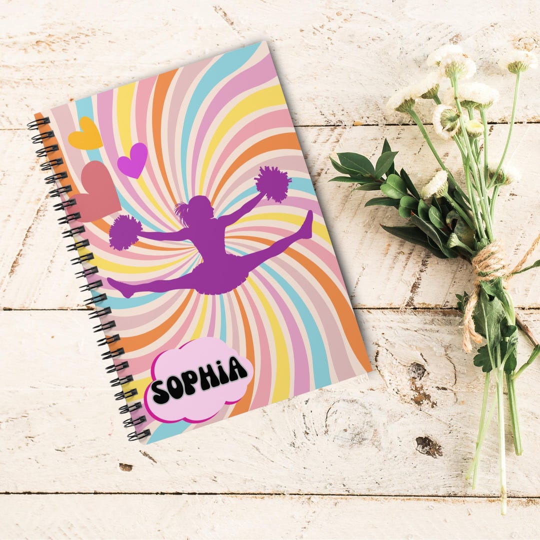 Personalized Cheer Team Notebook, Custom Name Cheerleader Notebook ...