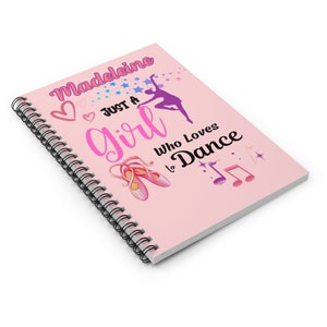 Personalized Dancer Notebook, Just a Girl Who Loves to Dance, Custom ...