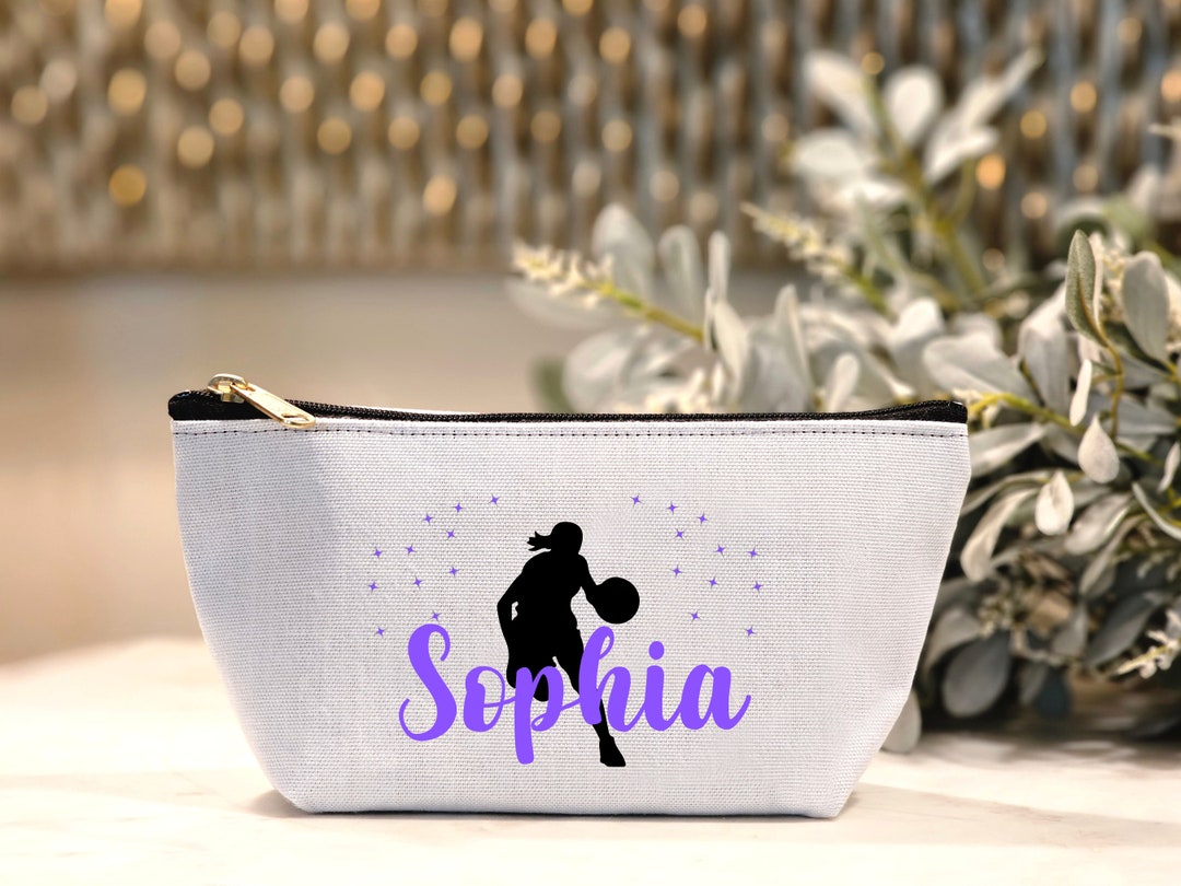Personalized Basketball Cosmetic Pouch, Basketball Player Toiletry Bag ...