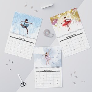2026 Watercolor Ballet Calendar, Dancer Monthly Calendar, Ballerina ...