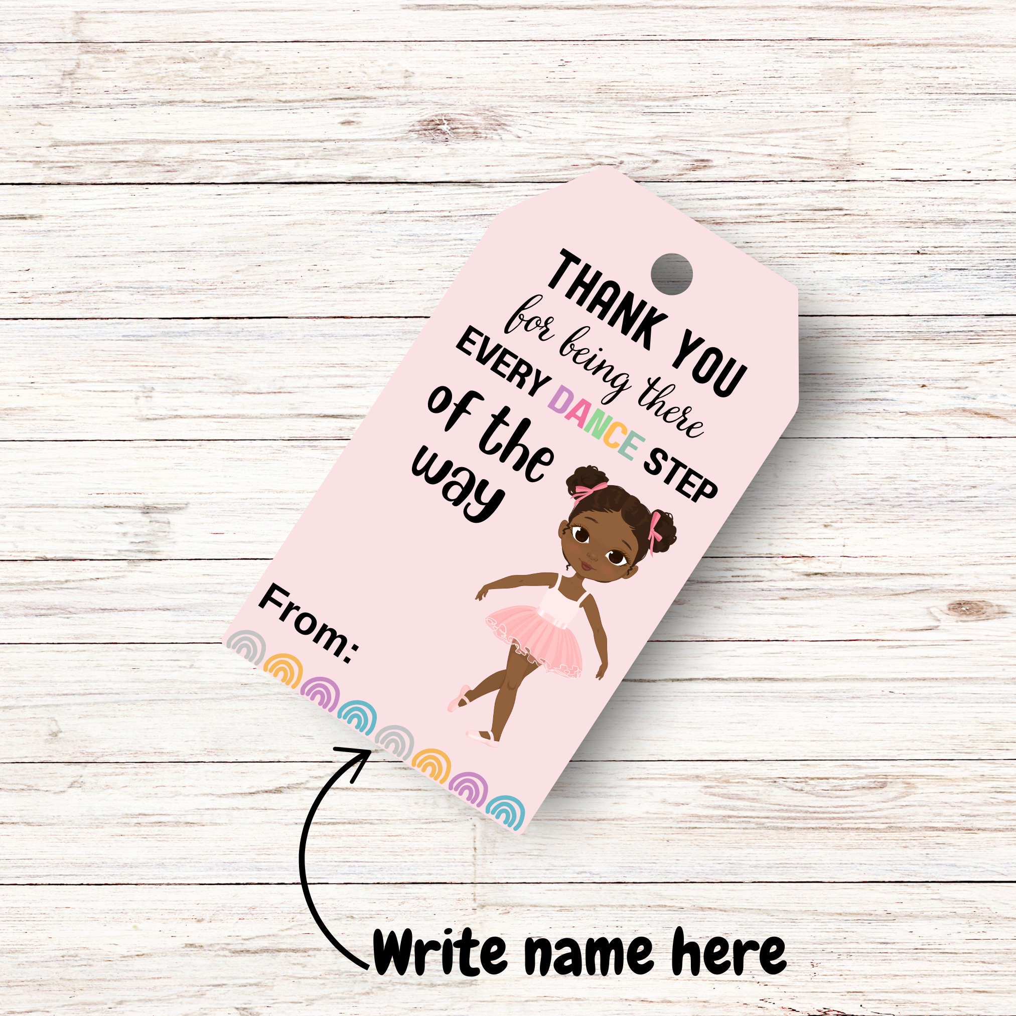 Printable Dance Teacher Appreciation Gift Tags, African American ...