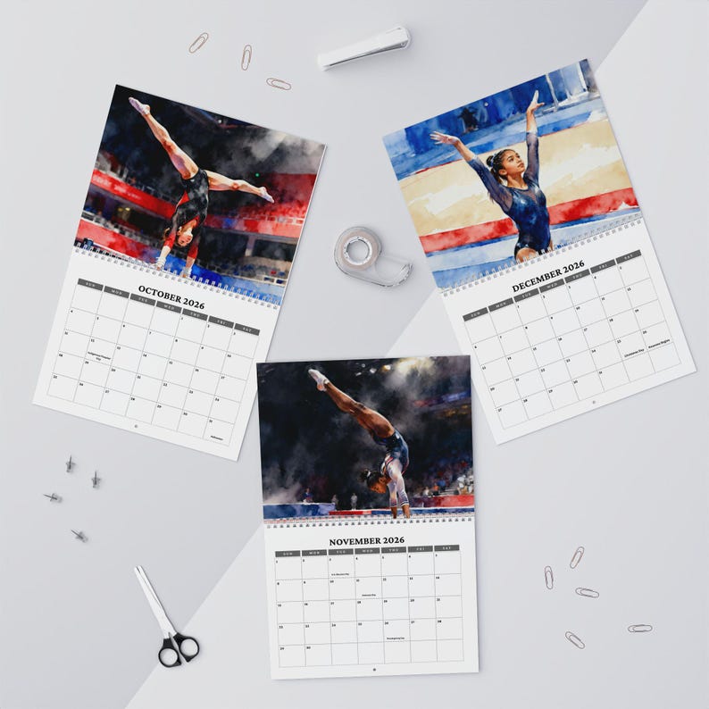 2026 Girls Gymnastics Wall Calendar, Competitive Gymnast Gift, Women's ...