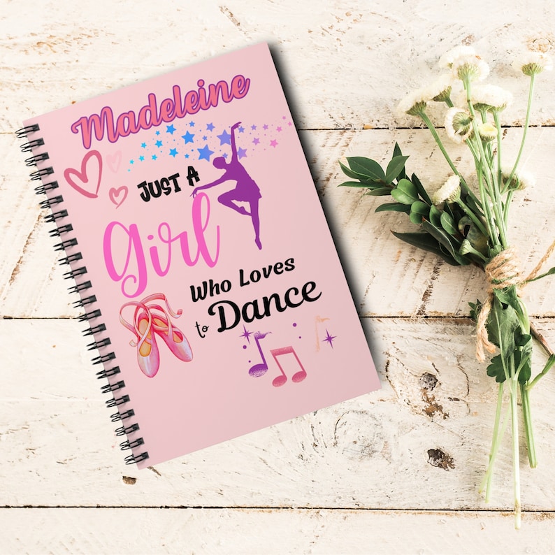 Personalized Dancer Notebook, Just a Girl Who Loves to Dance, Custom ...
