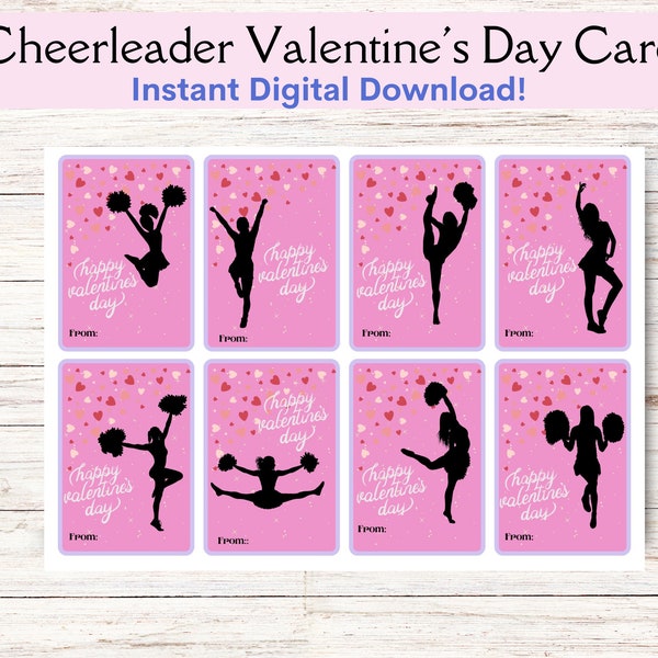 Valentine Cards Cheerleader - Etsy