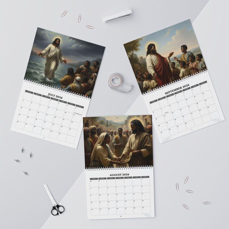 Black Jesus 2026 Wall Calendar, Biblical Stories Calendar, African ...