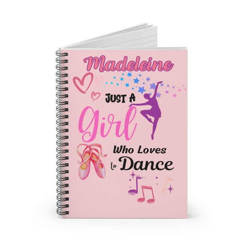 Personalized Dancer Notebook, Just a Girl Who Loves to Dance, Custom ...