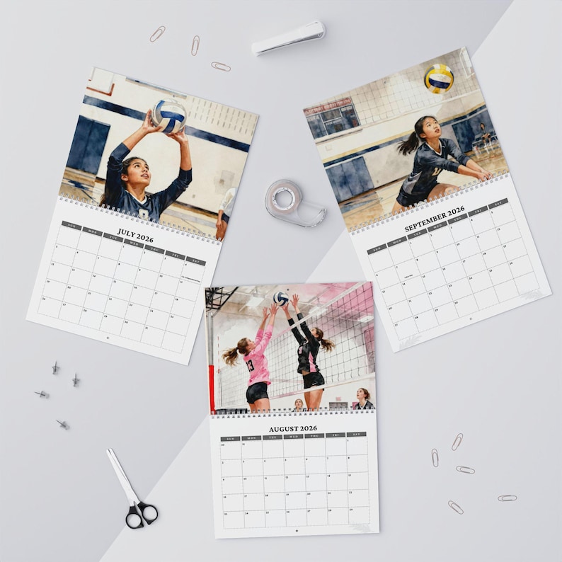 2026 Girls Volleyball Wall Calendar, Volleyball Player Gift, Womens ...