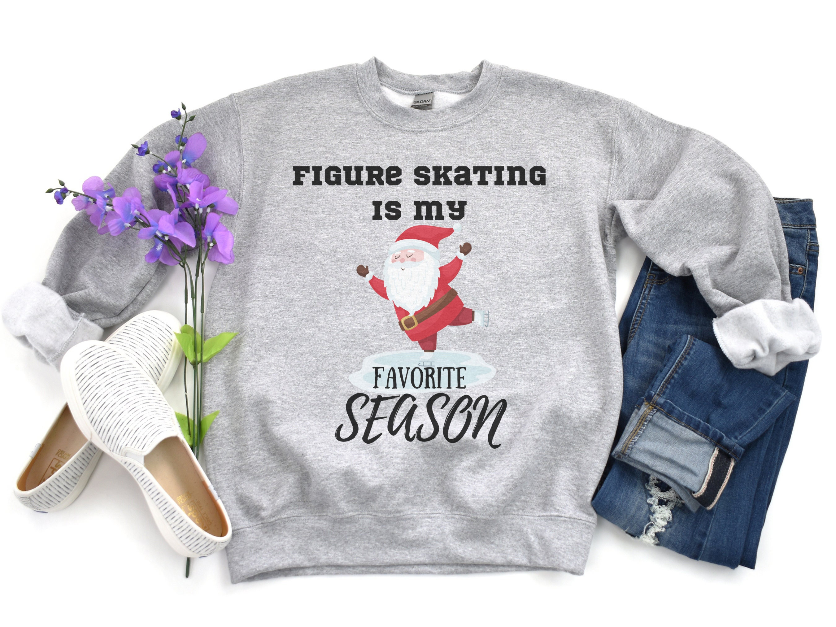 Christmas Skater Sweater, Santa Sweatshirt, Figure Skating Shirt ...