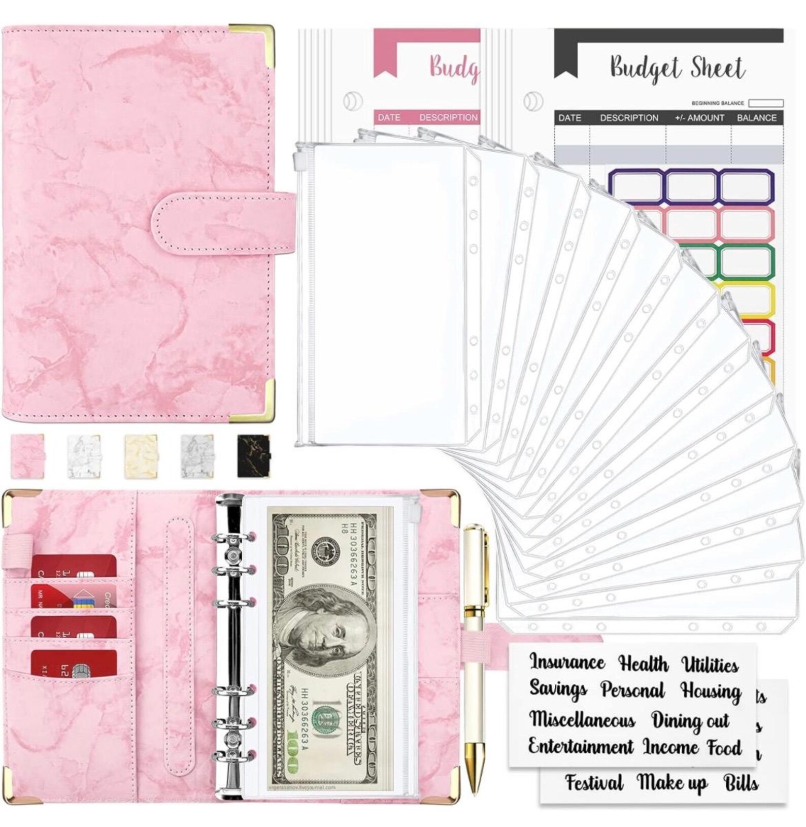 Pink Budget Binder - Etsy