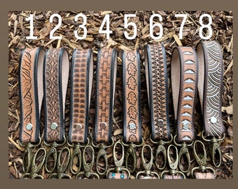 Western Cowboy Leather Key Fob / Keychain - Etsy