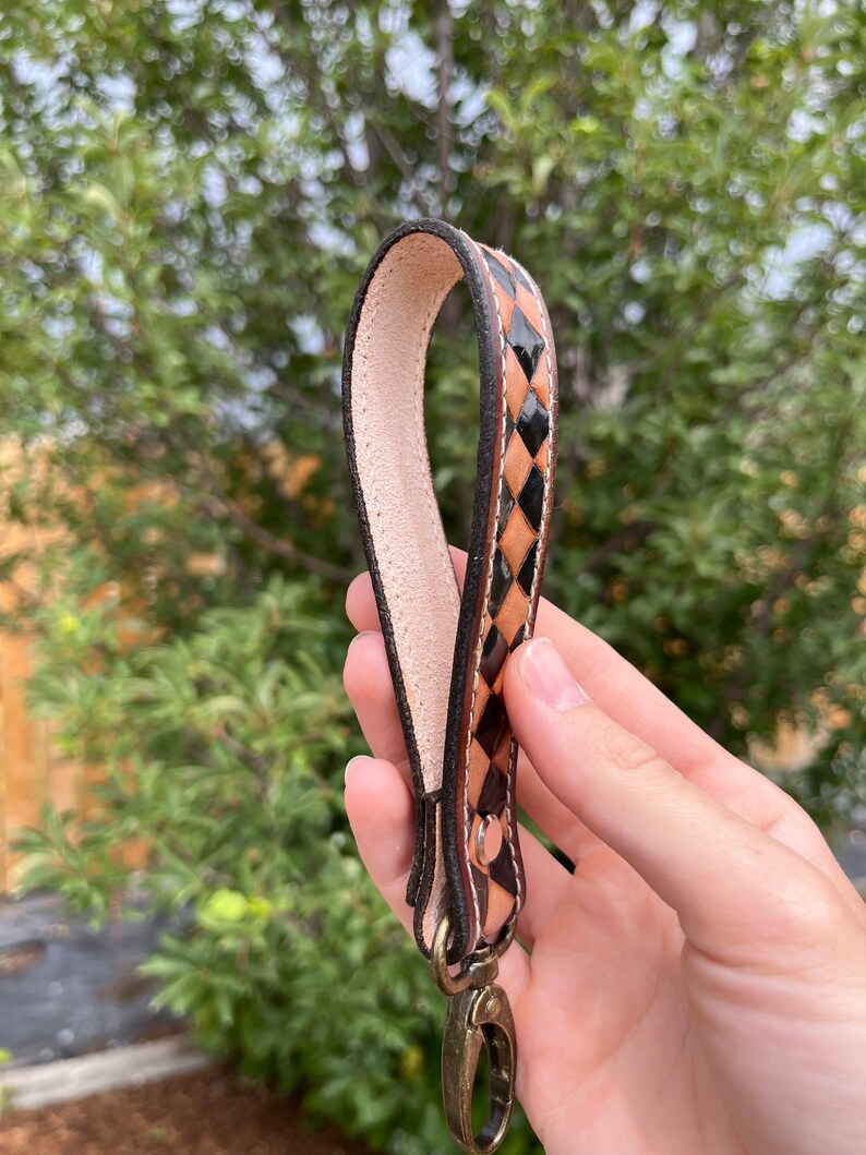 Leather Tooled Western Keychain - Etsy