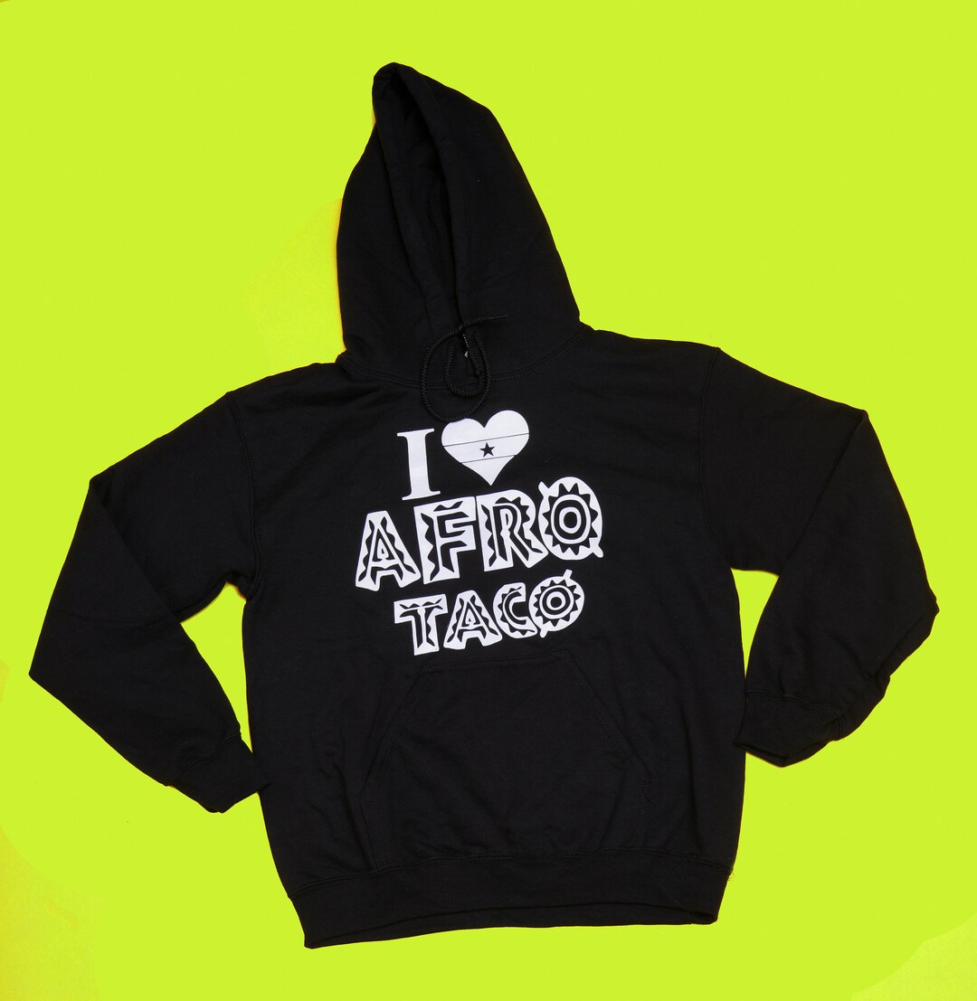 Afro Taco Hoodie Black & White - Etsy