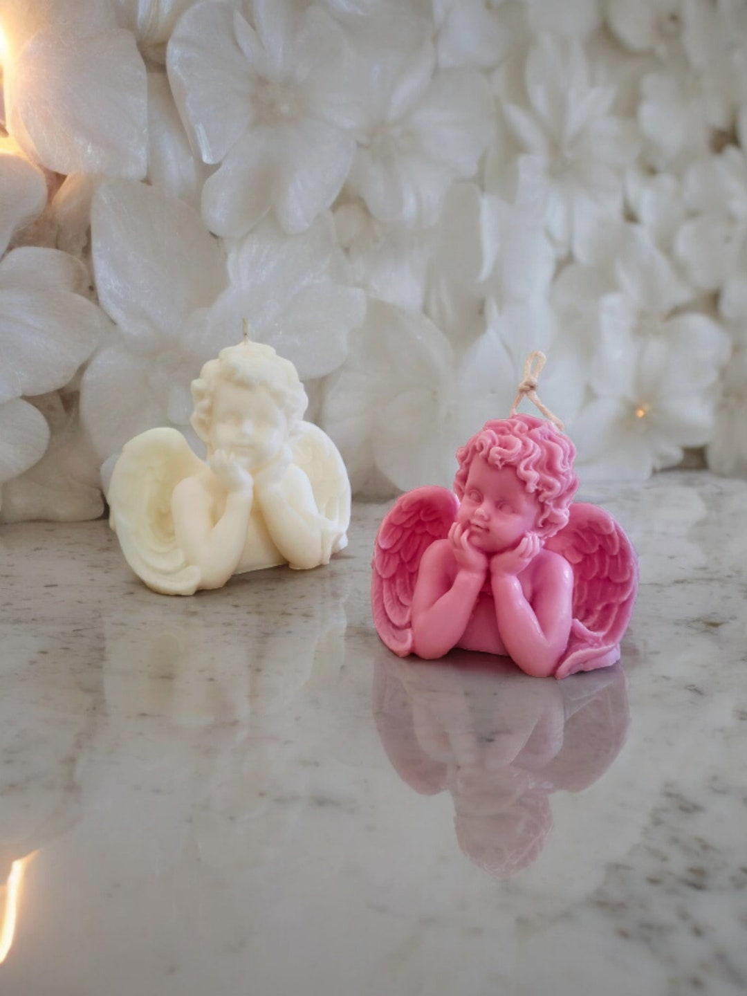 Angel Pillar Cherub Candle | Home-decor | Soy Wax | Nature | Handmade ...