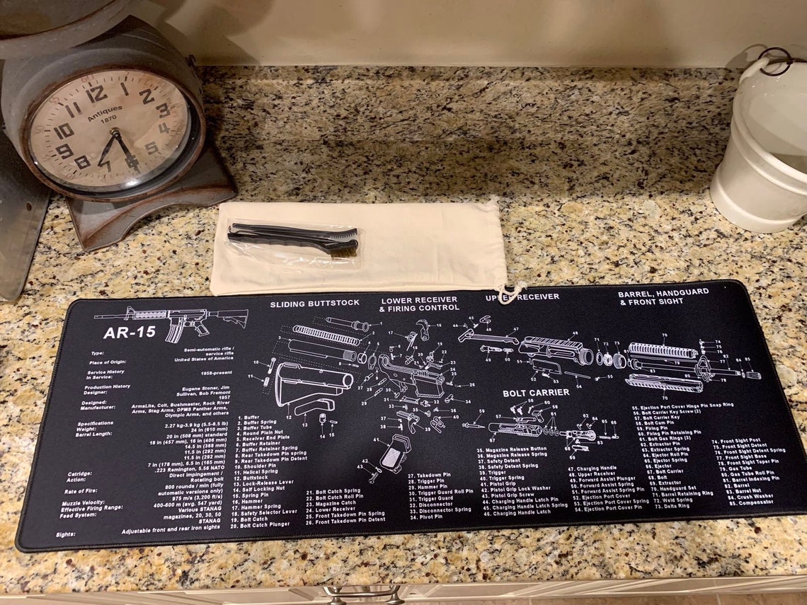 Gun Cleaning Mat Kit With AR-15 Breakdown, Includes Carrying Bag Gun ...