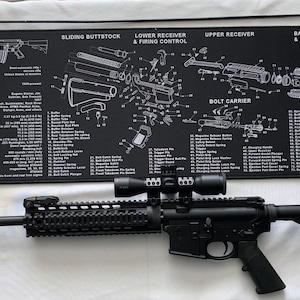 Gun Cleaning Mat Kit With AR-15 Breakdown, Includes Carrying Bag Gun ...