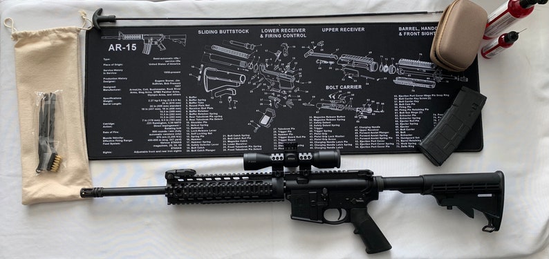 Gun Cleaning Mat Kit With AR-15 Breakdown, Includes Carrying Bag Gun ...