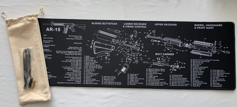 Gun Cleaning Mat Kit With AR-15 Breakdown, Includes Carrying Bag Gun ...