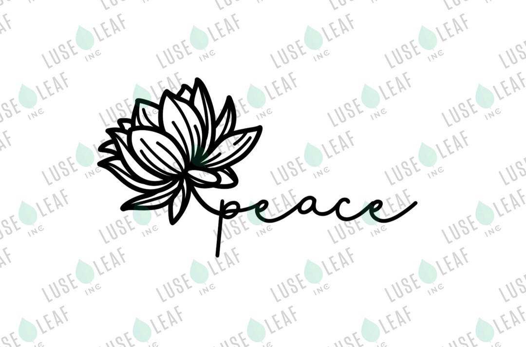 Lotus Flower Peace SVG Digital Download Vinyl Sticker Design for Cricut ...