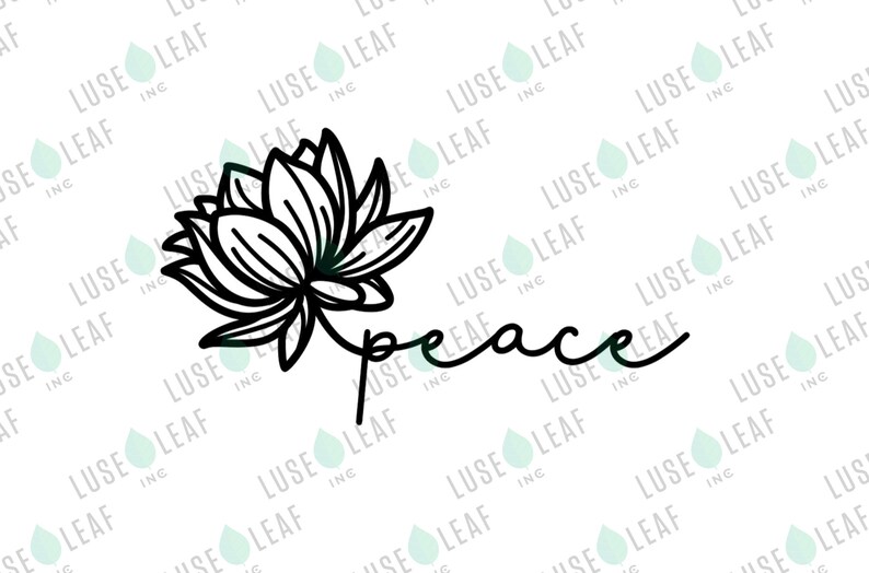 Lotus Flower Peace SVG Digital Download Vinyl Sticker Design for Cricut ...