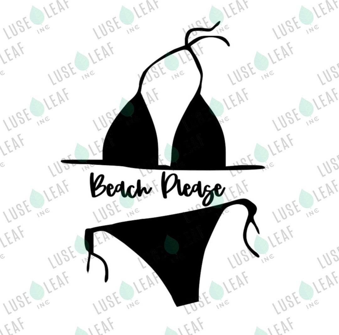 Beach Please Bikini Vinyl Decal Bumper / Window Sticker - Permanent ...