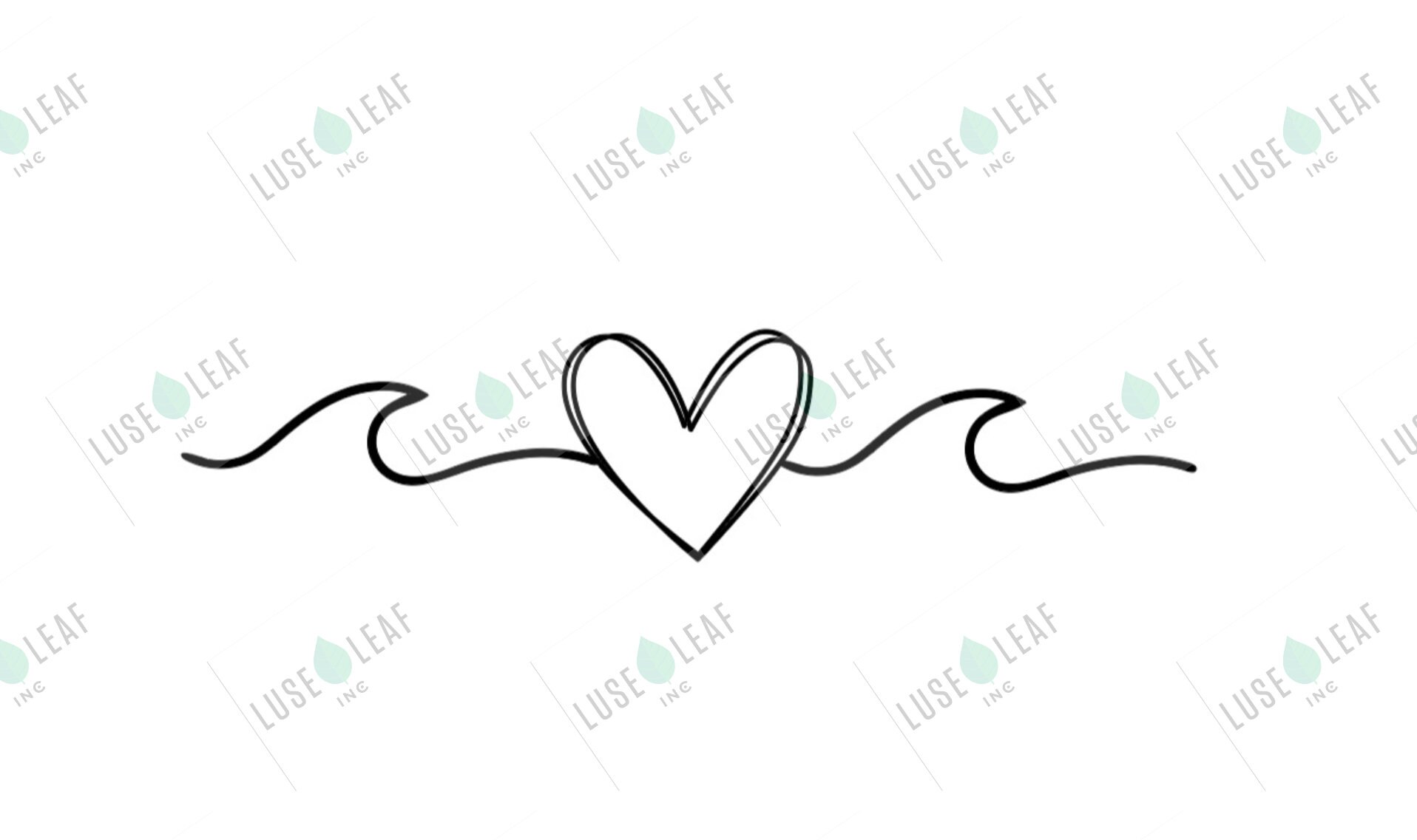 Beach Love Heart Waves SVG: Car Decal, Cricut Silhouette (digital File ...