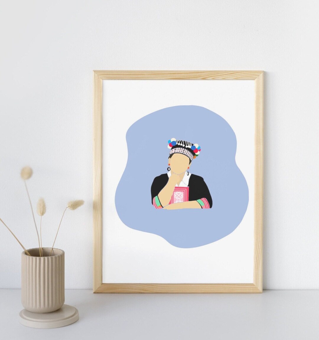 Customized Hmong Digital Minimalist Portraits, Minimal Illustrations ...
