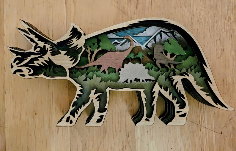 Triceratops Laser-cut Shelf Decor - Etsy