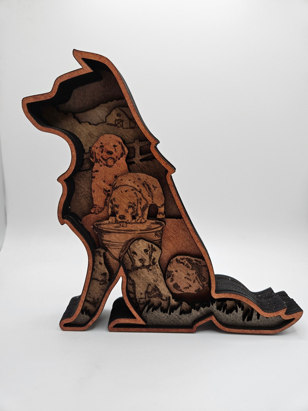 Dog With Puppies Laser-cut Shelf Decor - Etsy