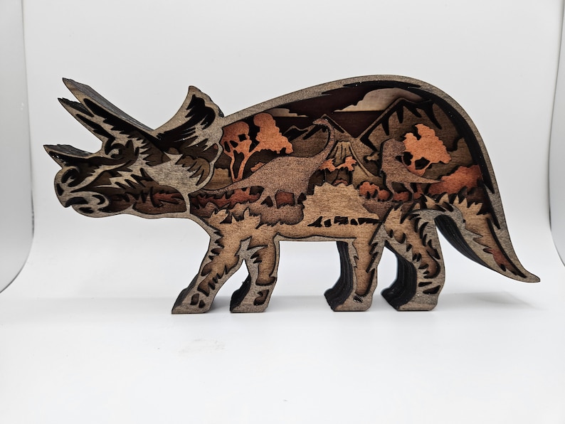 Triceratops Laser-cut Shelf Decor - Etsy