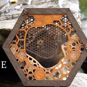Honeycomb/ Bee/ Honey Bee/ Laser Cut/ Geometrical Wall Art/ Bee Keeping ...