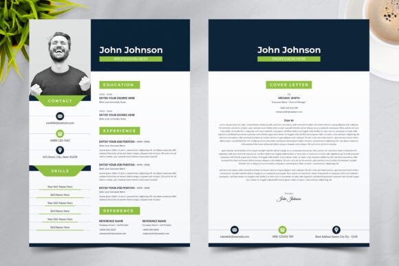 Modern Resume Template / CV Graphic - Etsy