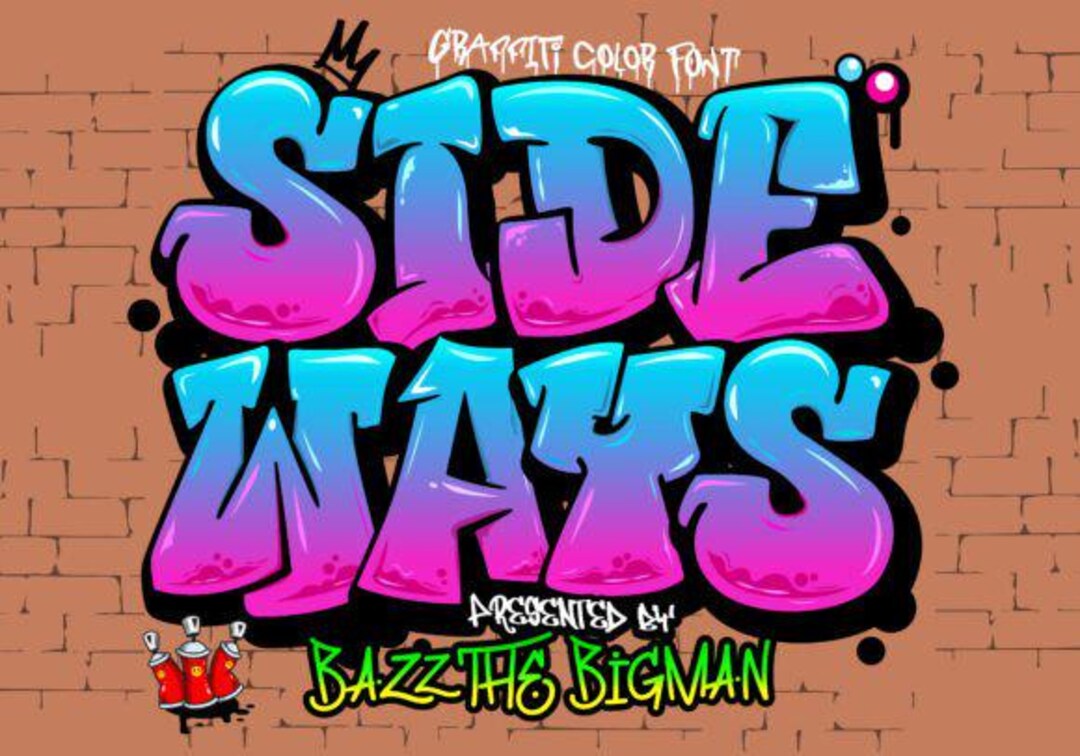 Urban Graffiti Sideways Font, Bold Script Font, Crafty Font, Groovy ...