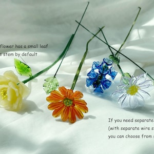 Glass Birth Month Flower With Insect, Birth Flower Gift Birthday Flower ...