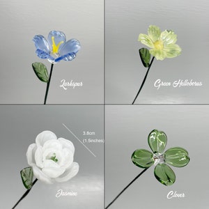 7.5 Inches Handmade Glass Daisy Flower, Glass Flower Bouquet Various ...