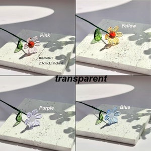 7.5 Inches Handmade Glass Daisy Flower, Glass Flower Bouquet Various ...