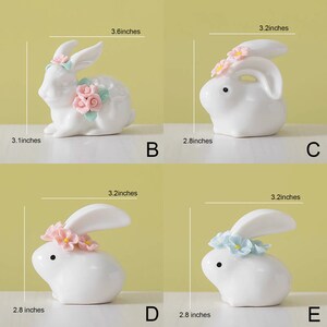 White Ceramic Rabbit Statue, Ceramic Rabbit Ornament, Home Decor ...