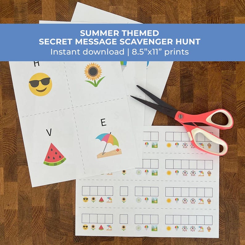 Summer Scavenger Hunt for Kids, End of School Party Game, Printable ...