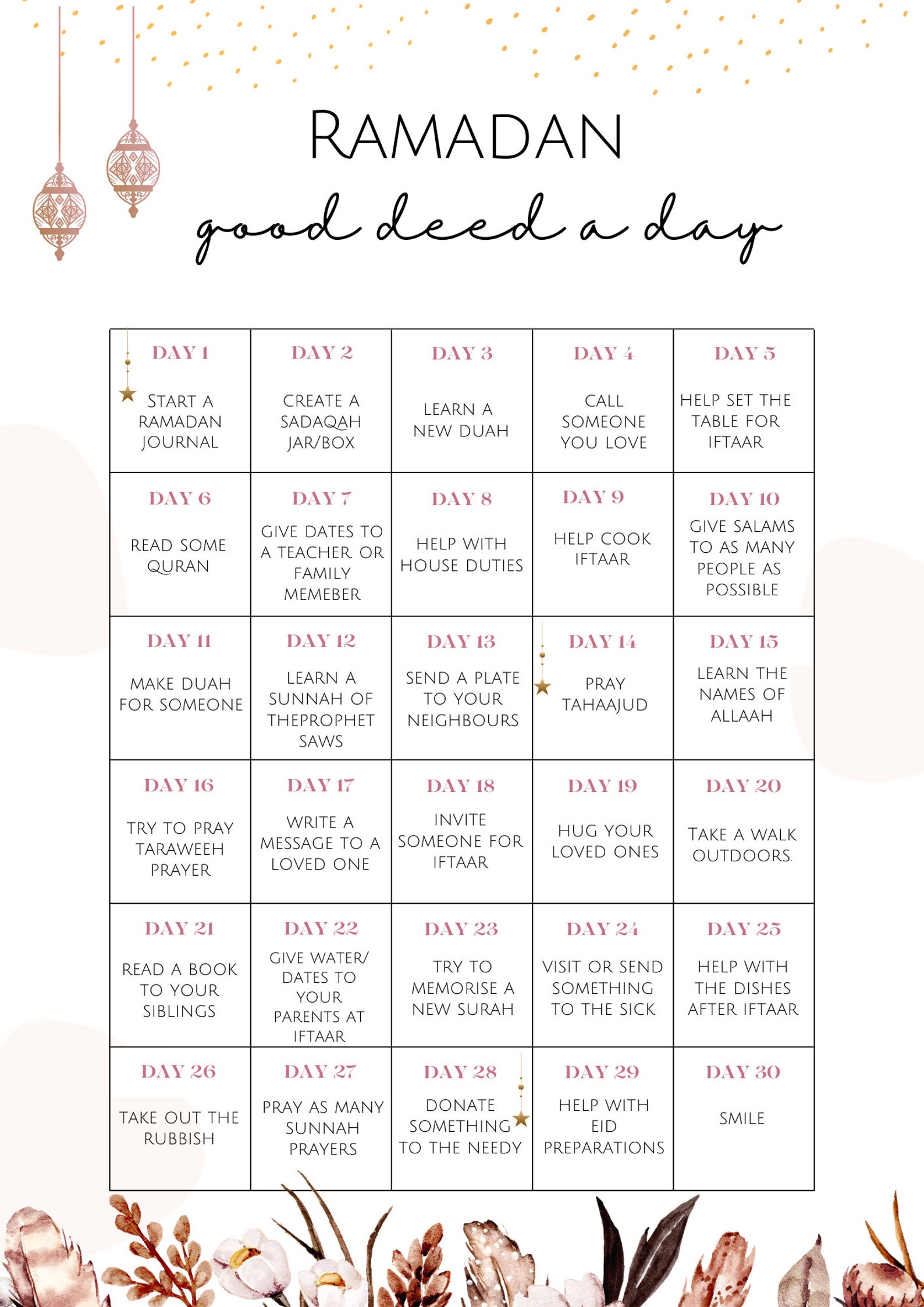 Ramadan Digital Printables 2023 A4 PDF - Etsy