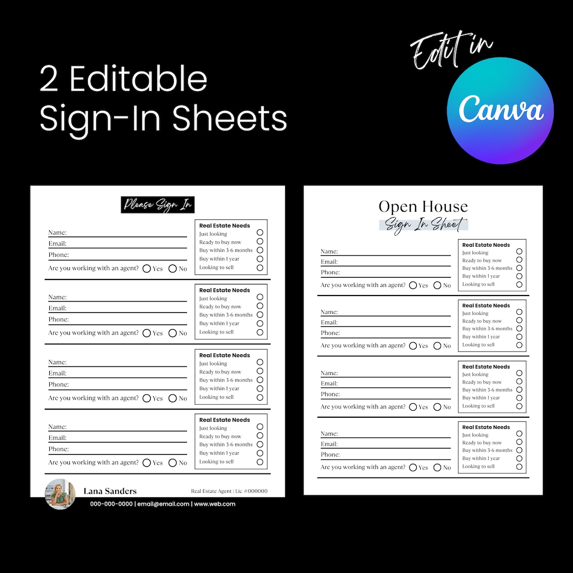 Open House Sign in Sheet, Open House Feedback Form, Property Feedback ...