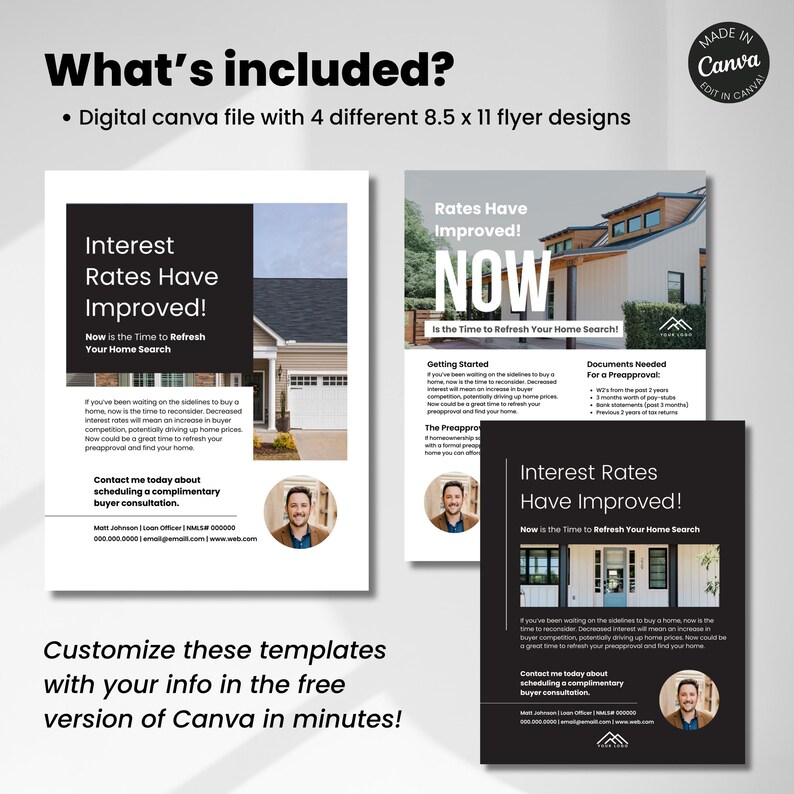 Interest Rate Drop Flyer, Rates Improved, Lower Rates, Buyer Flyer ...