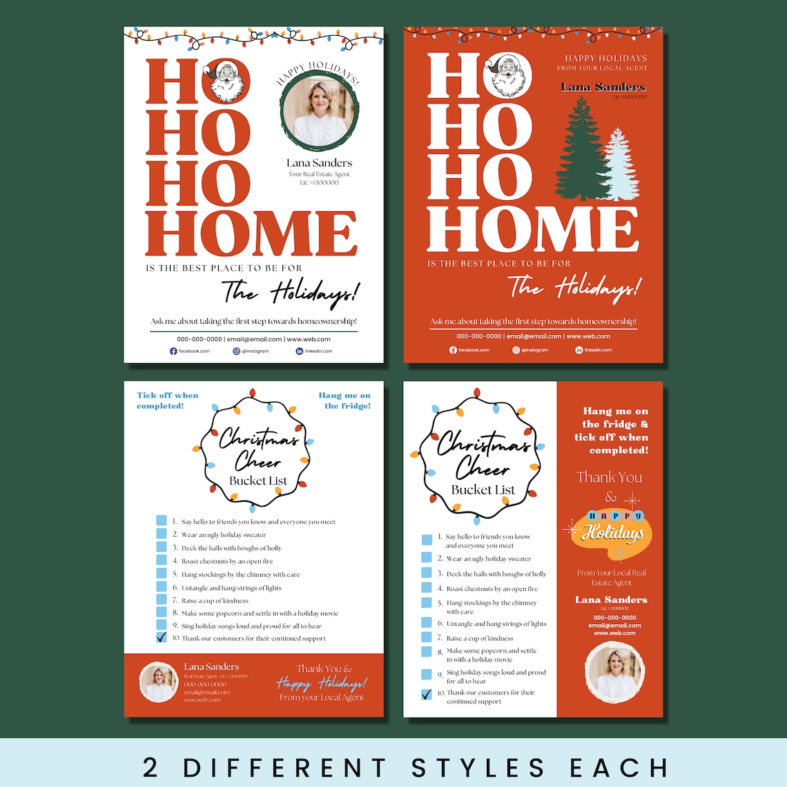 Happy Holidays Flyer Pack, Ho Ho Home for the Holidays, Christmas ...