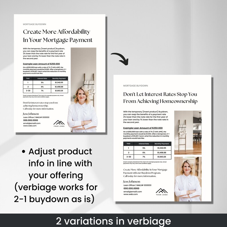 Mortgage Buydown Flyers, Create Payment Affordability, Interest Rates ...