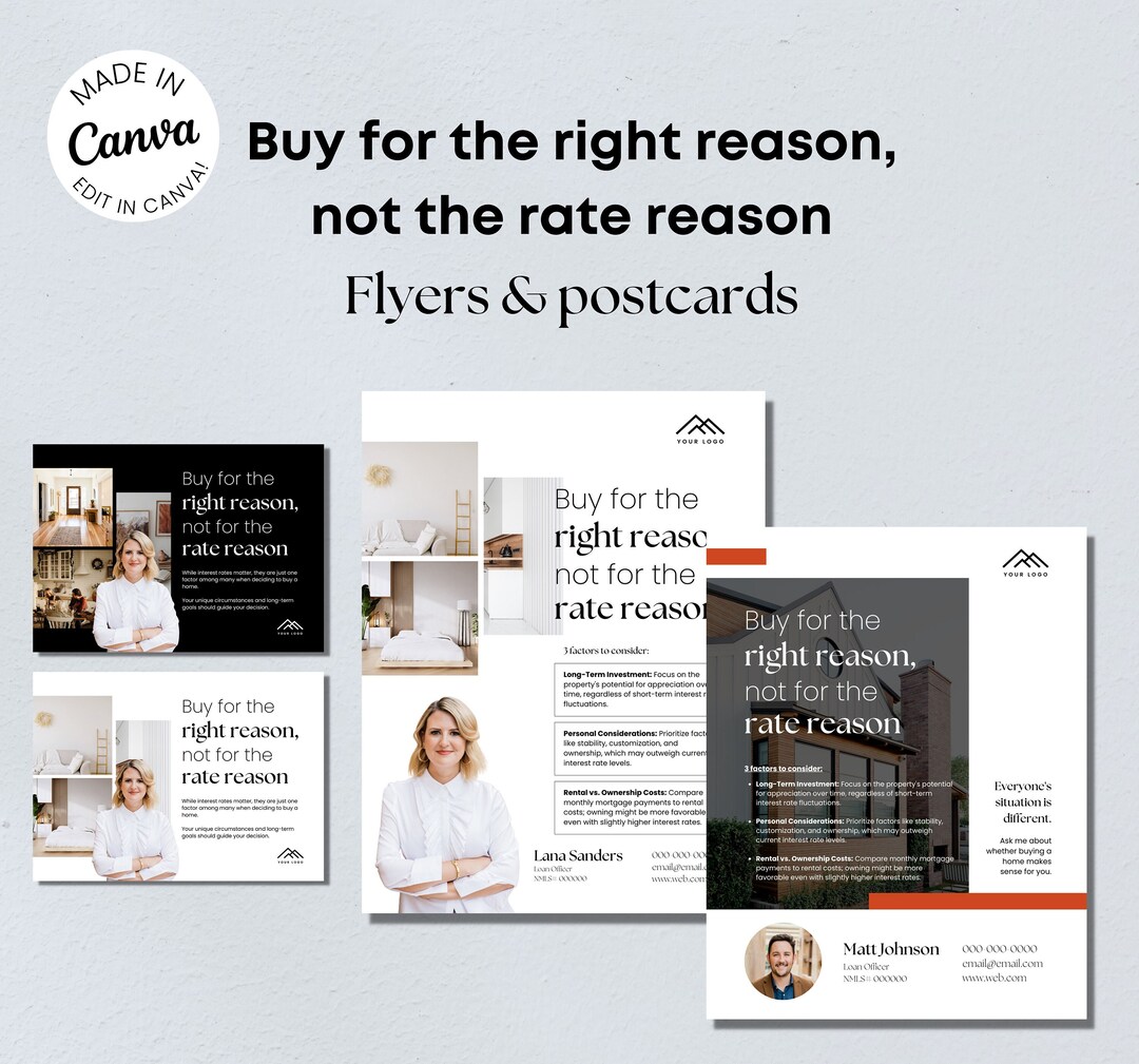 Buy for the Right Reason Flyers and Postcard, Loan Officer Interest ...