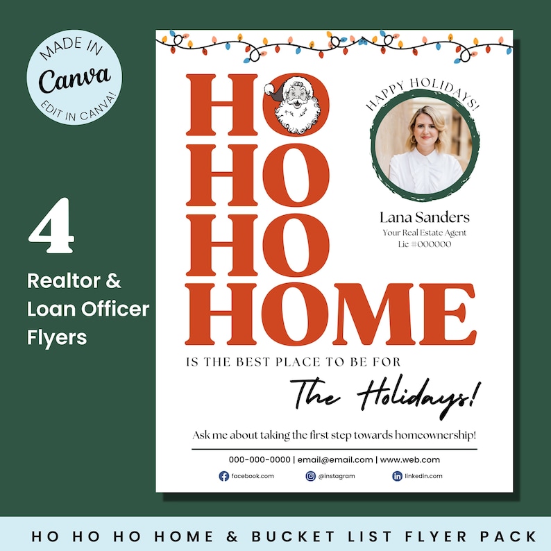 Happy Holidays Flyer Pack, Ho Ho Home for the Holidays, Christmas ...