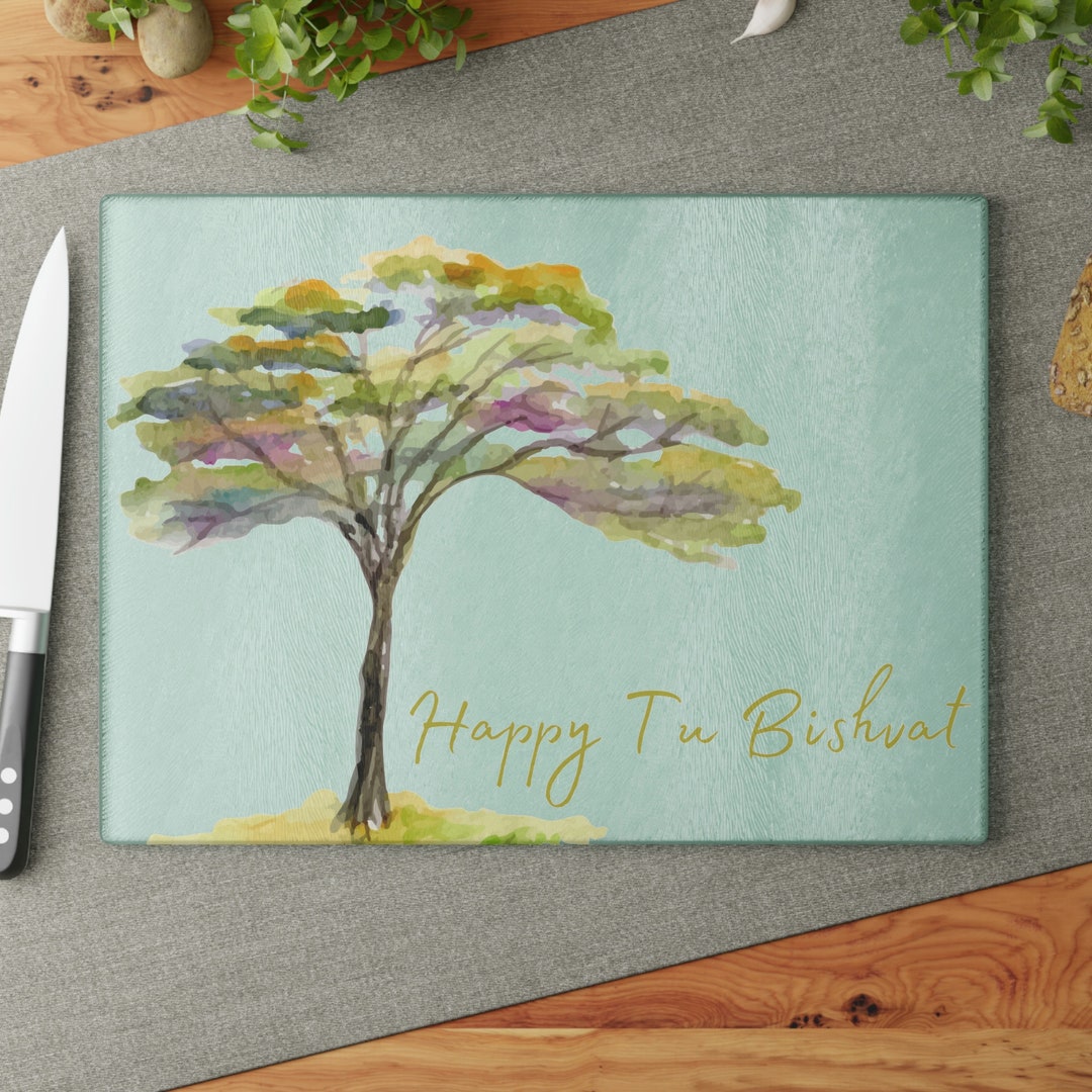 Tu Bishvat Display Board Jewish Cutting Board Tu Bishvat Glass Cutting ...