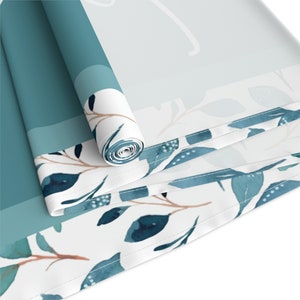 Blue Floral Shabbat Shalom Table Runner - Shabbat Jewish Home Decor ...