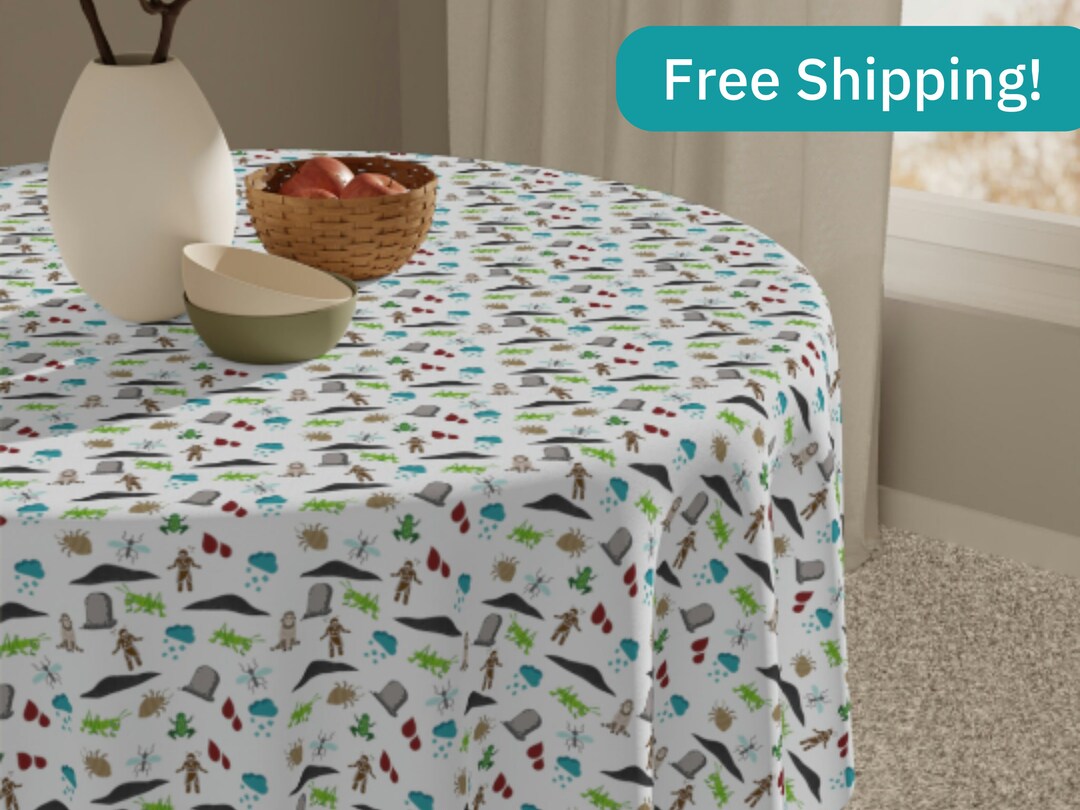 Passover Ten Plagues Tablecloth - Fun Pesach Decor - Jewish Home Decor ...